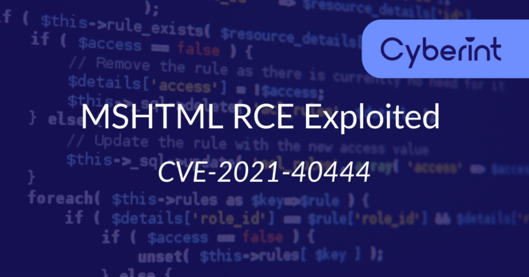 MSHTML RCE Exploited CVE-2021-40444